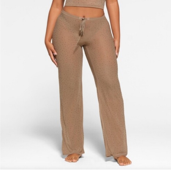 SKIMS | Swim | New Skims Mesh Rhinestone Swim Cover Pants In Desert ...